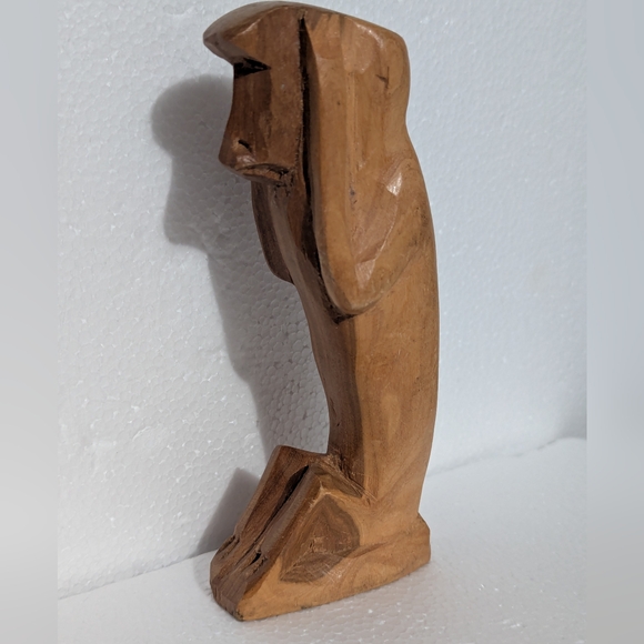 Art | Vintage Handcarved Wooden Baboon Monkey Hear No Evil Tall Narrow ...